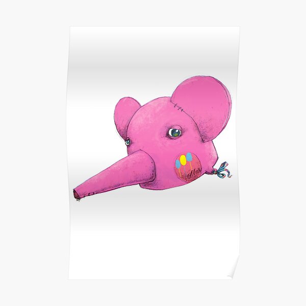 "Pink Elephant" Poster for Sale by Hedgehogs-trap | Redbubble