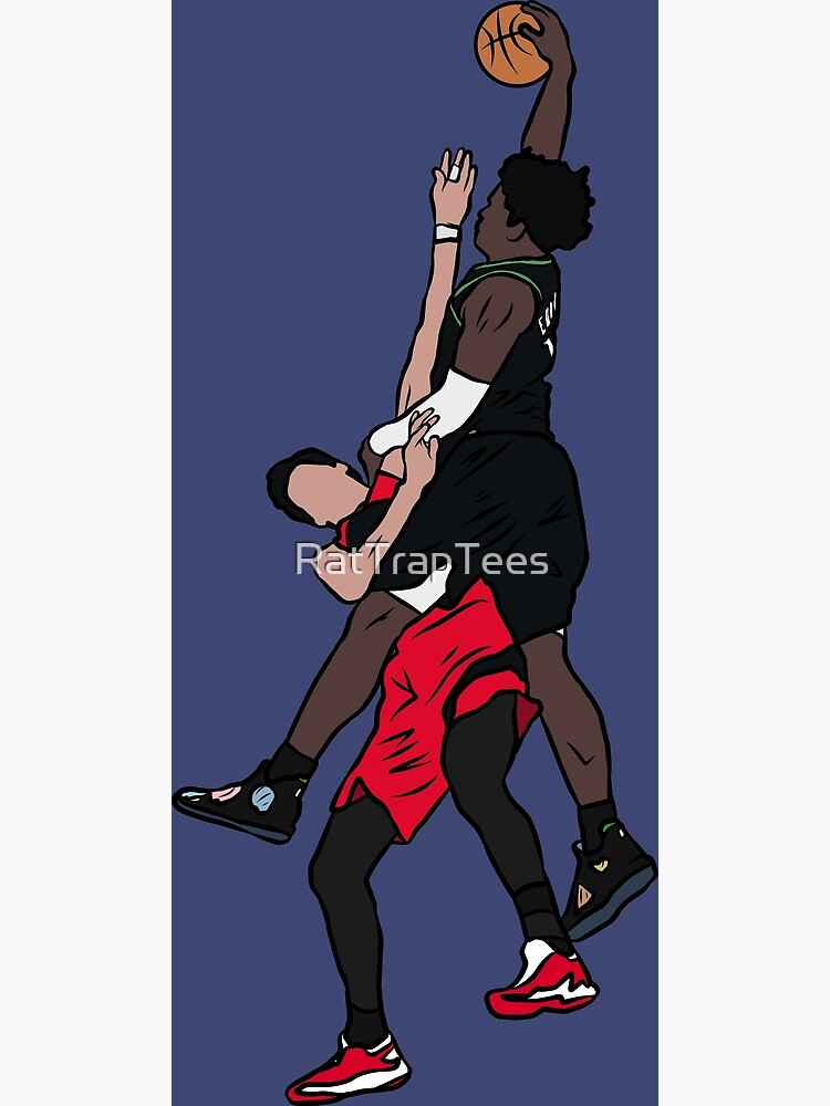 "Anthony Edwards Dunk On Yuta Watanabe" Art Print by RatTrapTees | Redbubble
