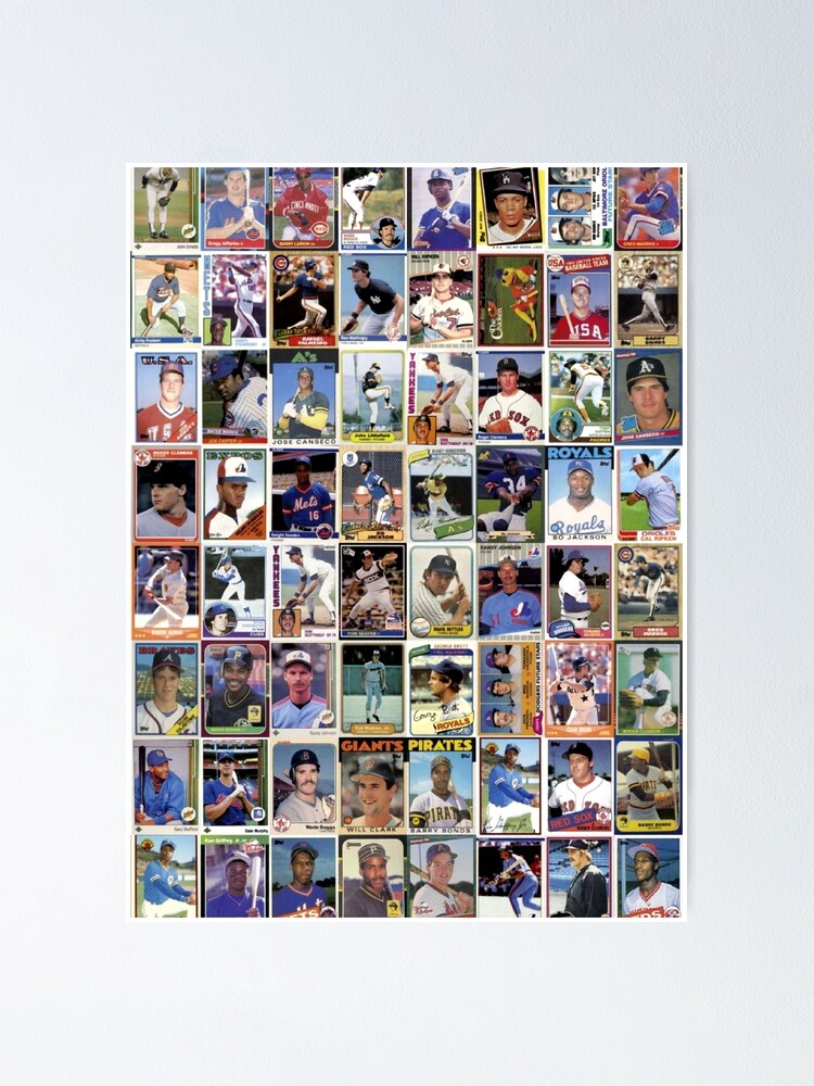 "baseball cards wallpaper" Poster for Sale by Scratchy-Ed | Redbubble
