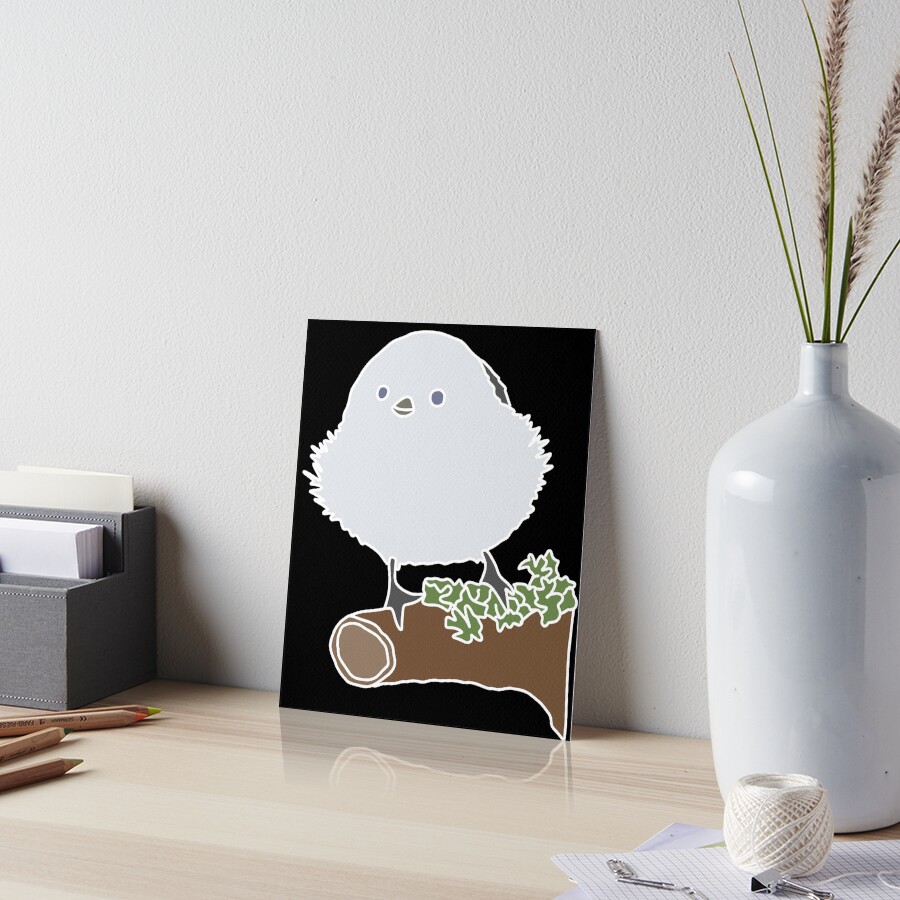 "SHIMA ENAGA | Japanese Bird | Fluffy White Ball | Long-tailed tit" Art ...