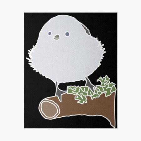 "SHIMA ENAGA | Japanese Bird | Fluffy White Ball | Long-tailed tit" Art ...