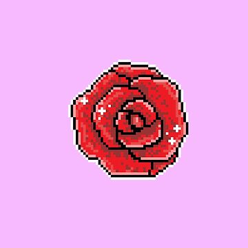 "Pixel Art Red Rose" Sticker for Sale by smallbeancrafts | Redbubble