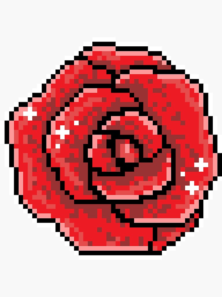 "Pixel Art Red Rose" Sticker for Sale by smallbeancrafts | Redbubble