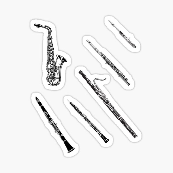"Woodwind Musical Instruments Sticker Pack" Sticker for Sale by ...