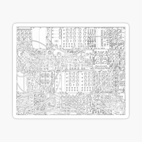 "Analog Synthesizer - Modular Design - on white background" Sticker for ...