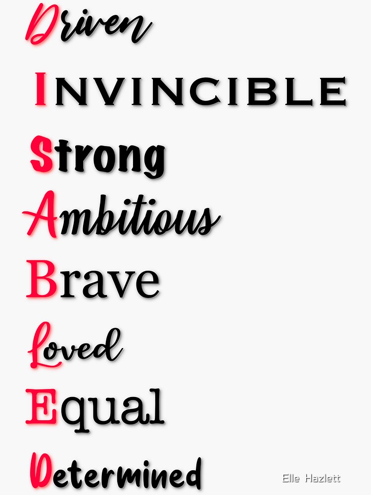 "DISABLED (red)" Sticker for Sale by ElleHazlett | Redbubble