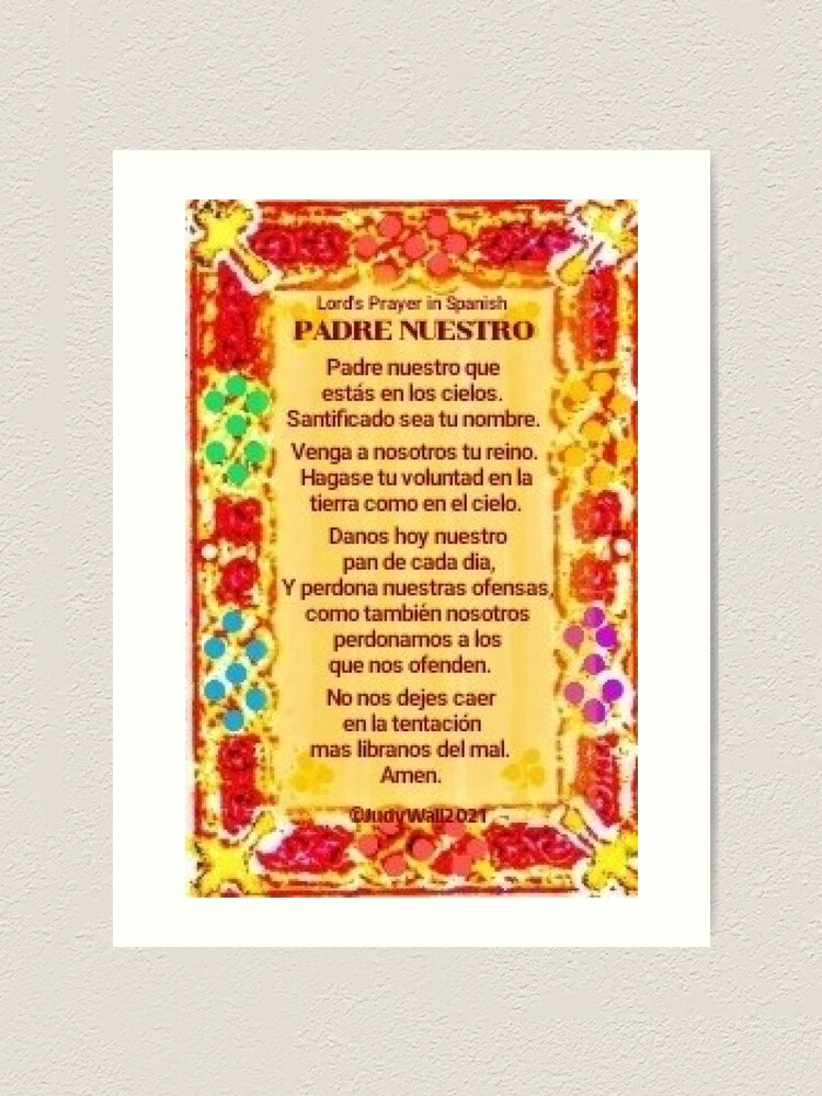 "Spanish 1, Our Father, Padre Nuestro, Español" Art Print for Sale by ...