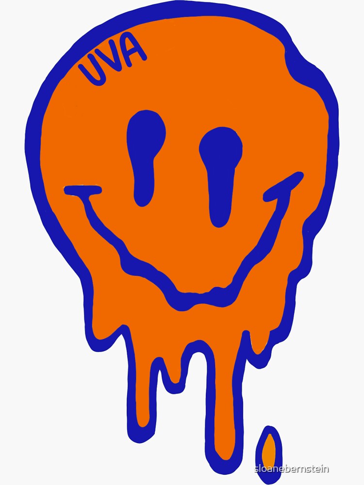 "Orange and Blue Drip Smile Sticker" Sticker for Sale by ...