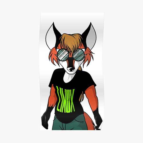 "Xenia the Linux Fox" Poster for Sale by alko | Redbubble
