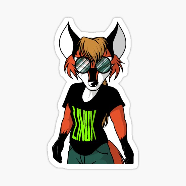 "Xenia the Linux Fox" Sticker for Sale by alko | Redbubble