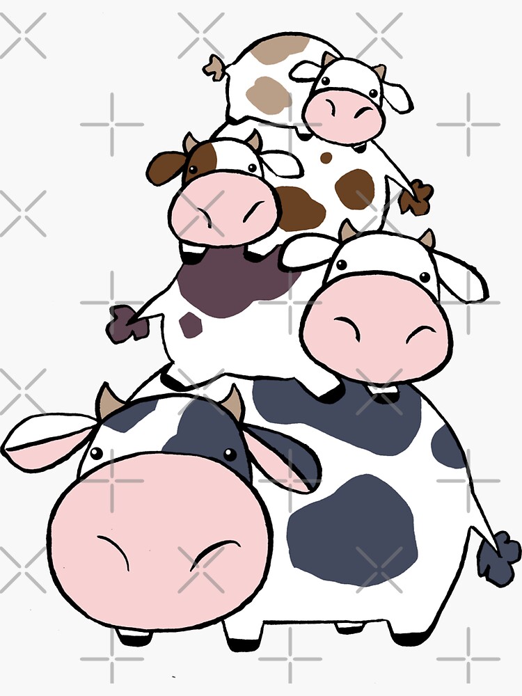 "Cow Stack" Sticker for Sale by SaradaBoru | Redbubble