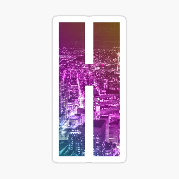 "Letter H - Retro Vaporwave City Art" Sticker for Sale by dylanxh ...