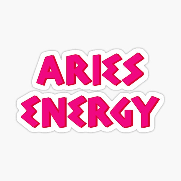 "ARIES ENERGY STICKER, Zodiac Sign Stickers" Sticker by marina-ralston ...