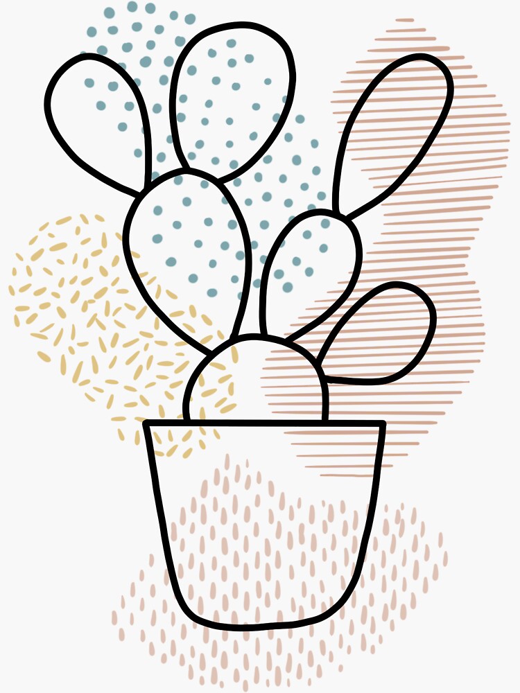 "Cactus Abstract Pastel " Sticker by hsan1400 | Redbubble