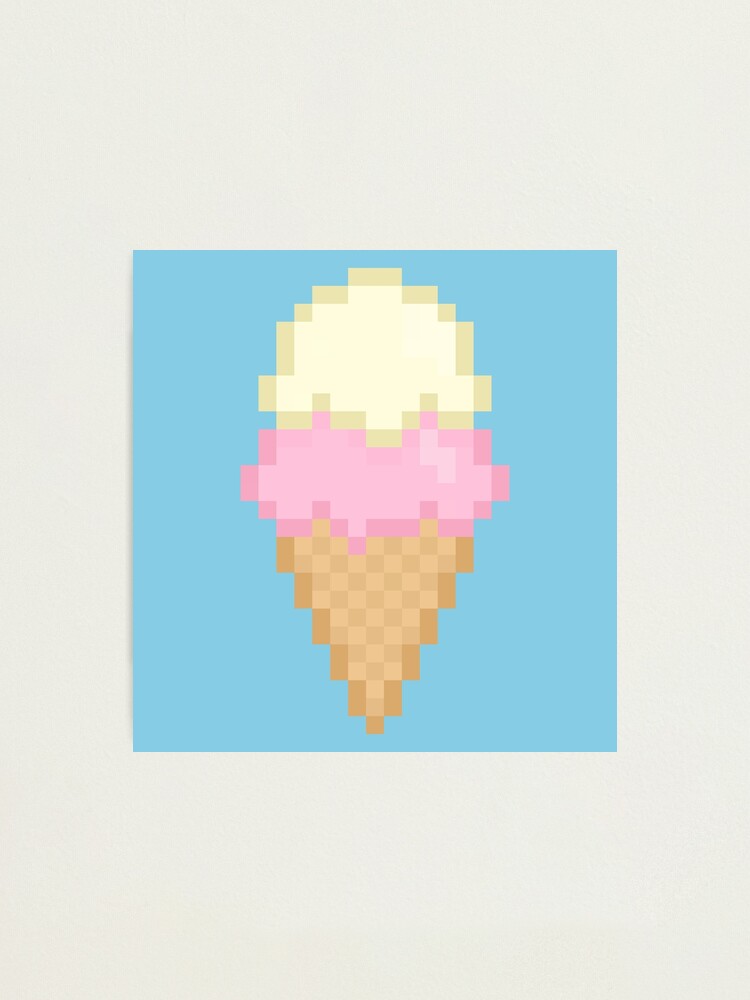 Lámina fotográfica «Helado de Pixel Art» de Pixelsticks | Redbubble