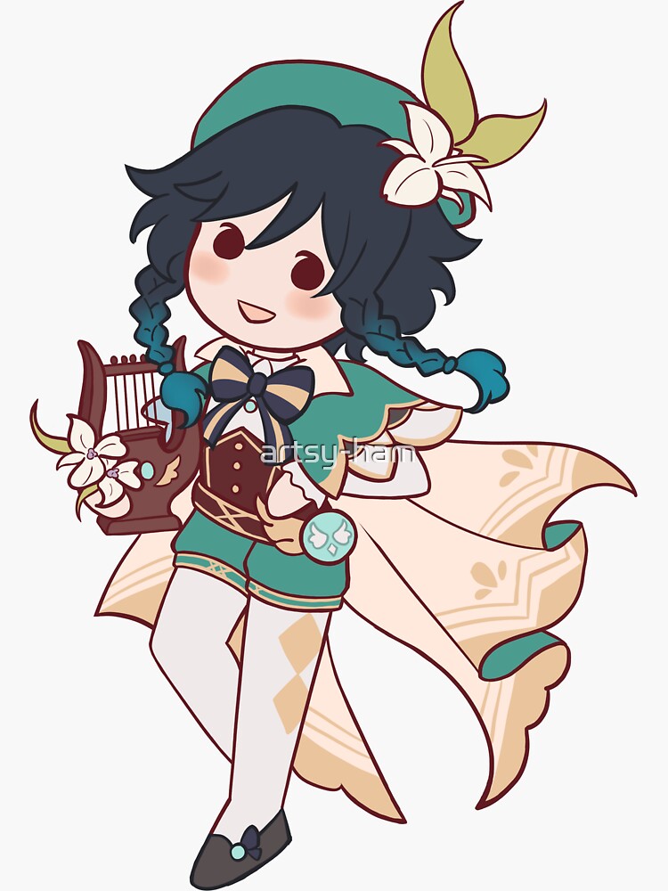 "Venti Chibi" Sticker for Sale by artsy-ham | Redbubble