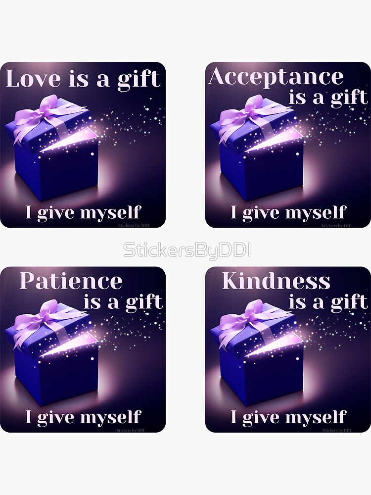 "Self Love Sticker Pack Love, Acceptance, Patience, Kindness - Sticker ...