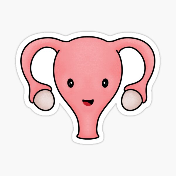 "Happy Cute Uterus pattern in Red" Sticker by joanandrose1 | Redbubble