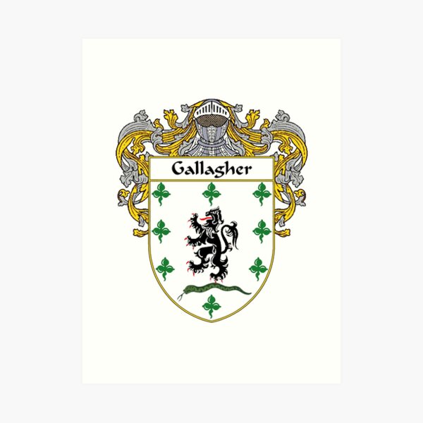 "Gallagher Coat of Arms/Family Crest" Art Print for Sale by IrishArms ...