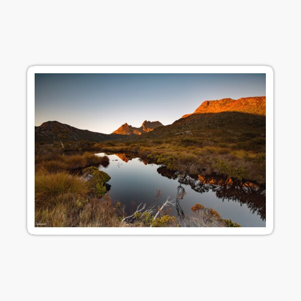 "Sunrise at Tinnies Tarn" Sticker for Sale by tinnieopener | Redbubble