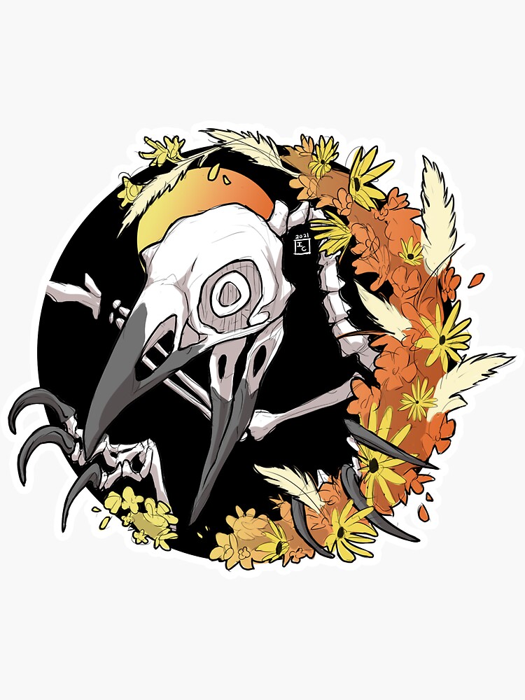 "Raven Skull" Sticker for Sale by Meandrathel | Redbubble