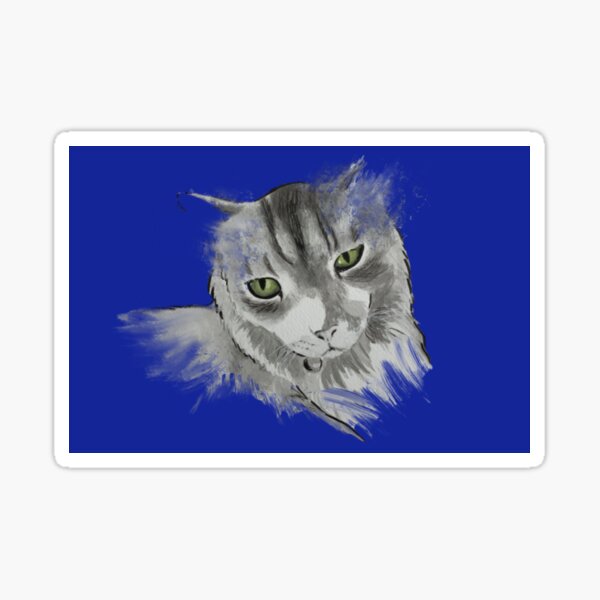 "Sad cat" Sticker by Pachionart | Redbubble