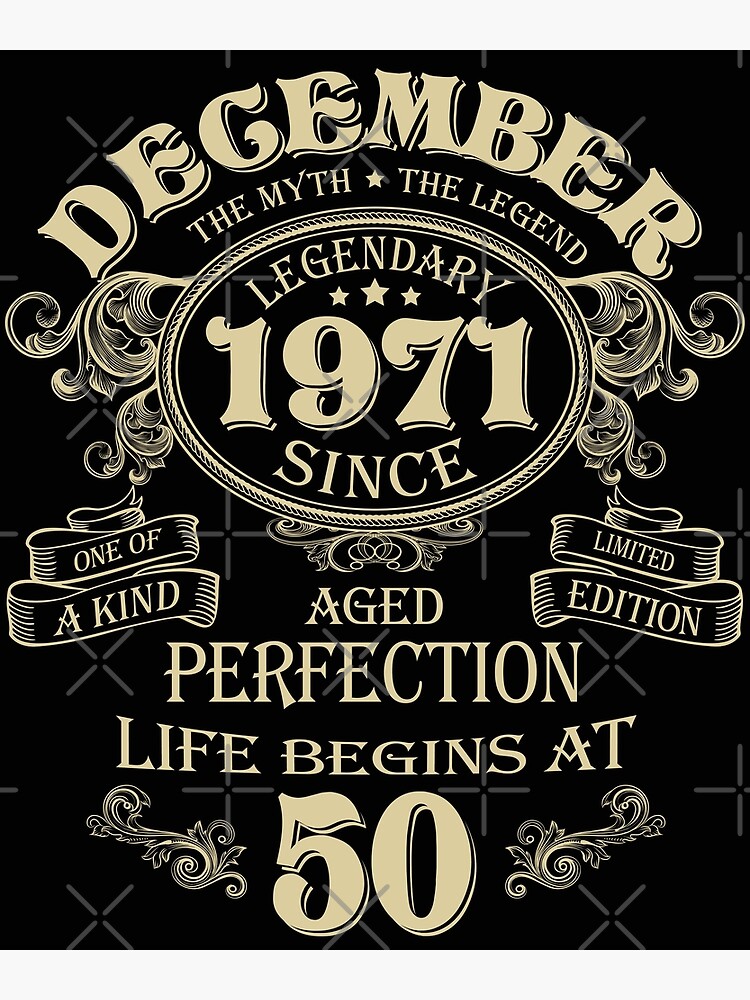 Póster «Diciembre de 1971 El hombre El mito el nacimiento de las leyendas Cumpleaños» de ...