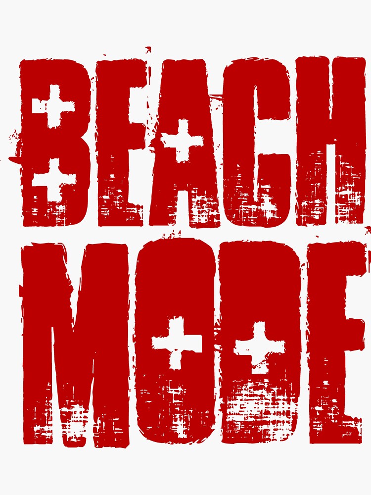 "Beach Mode Surf Style" Sticker for Sale by Cloud9hopper | Redbubble