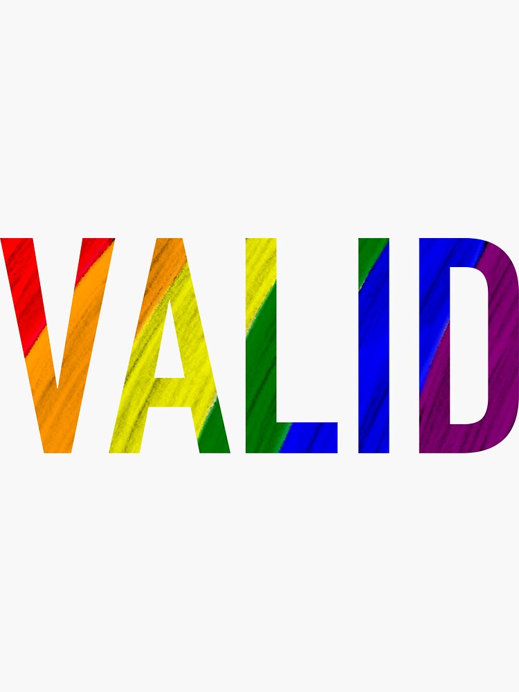 "VALID gay flag" Sticker by creatingadam | Redbubble