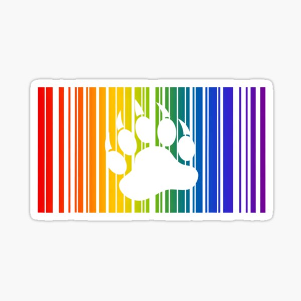 "Gay Bear Lgbt Paw Barcode" Sticker for Sale by dofashion | Redbubble