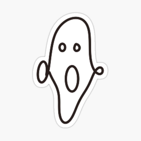 "Line drawing - The Scream white theme" Sticker by Luka-bloem | Redbubble