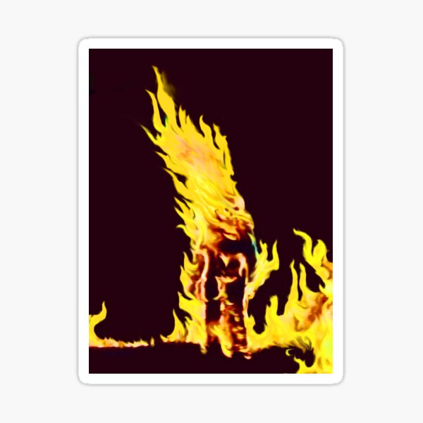 Paper & Party Supplies Bumper Stickers Man on fire Burning Man Vinyl ...