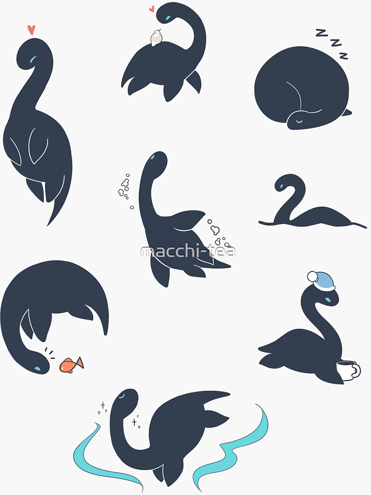 "nessie stickers set of 8" Sticker for Sale by macchi-tea | Redbubble