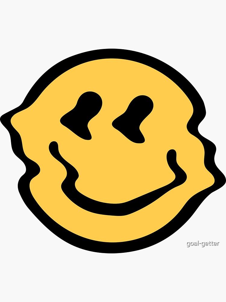 "Distorted Smiley Face" Sticker for Sale by goal-getter | Redbubble