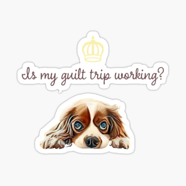 "Cavalier King Charles Spaniel Dog Cute Guilt Trip " Sticker for Sale ...