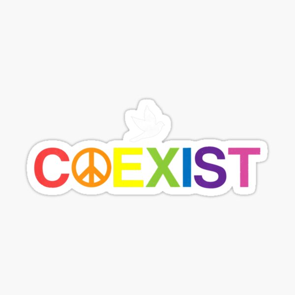 "Coexist Equality Dove Freedom Lgbt Pride Rainbow Premium" Sticker for ...
