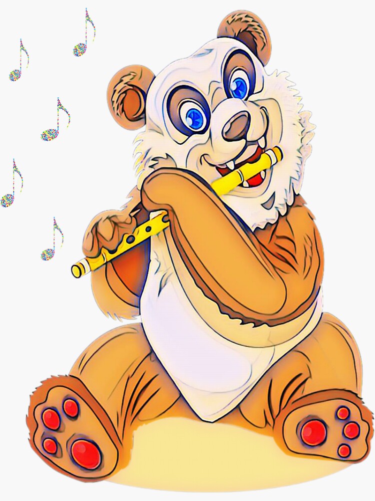 "Panda Playing a Flute. " Sticker for Sale by ferstshopping | Redbubble