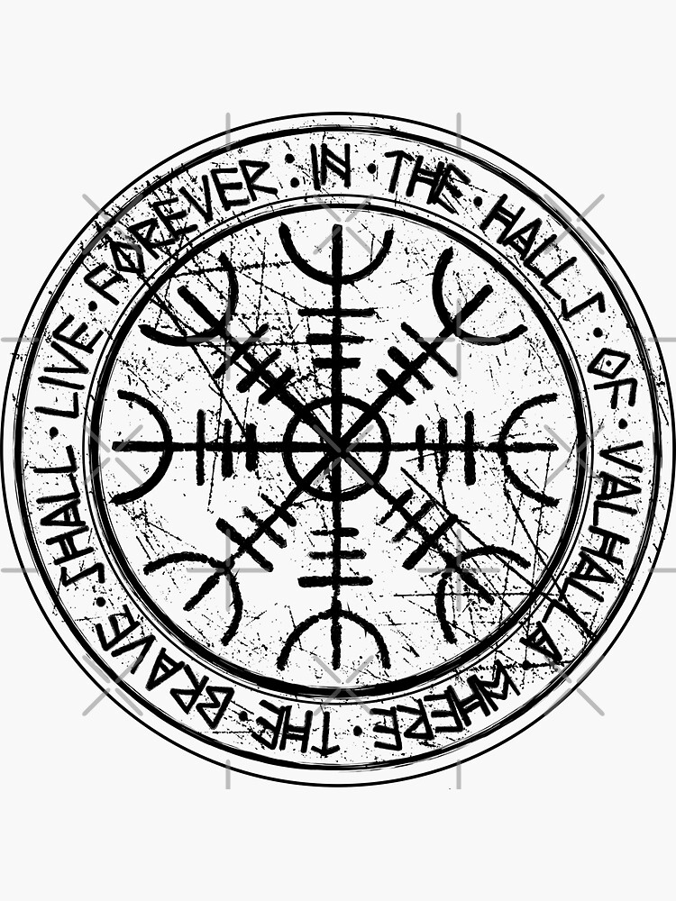 "Helm of Awe - Icelandic protection stave" Sticker by Loopyful | Redbubble