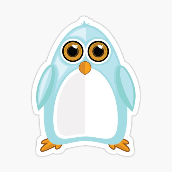 "Baby Blue Penguin 2" Sticker for Sale by Adamzworld | Redbubble