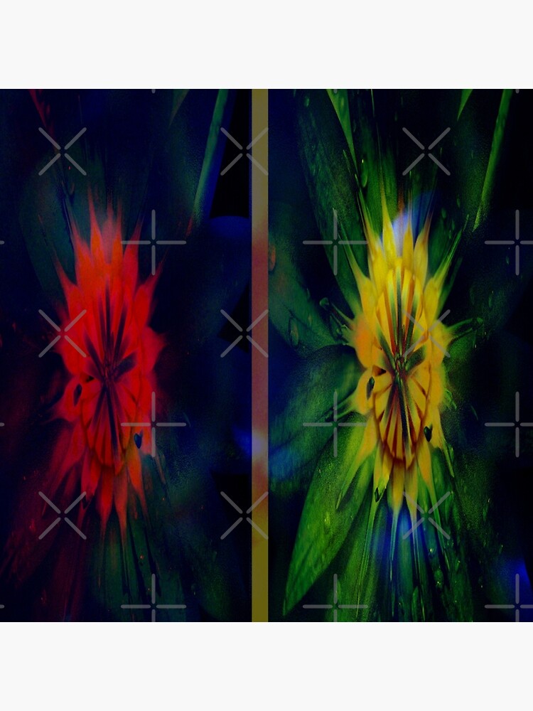 "Red Yellow Two Flower Background" Poster by GrtechK | Redbubble