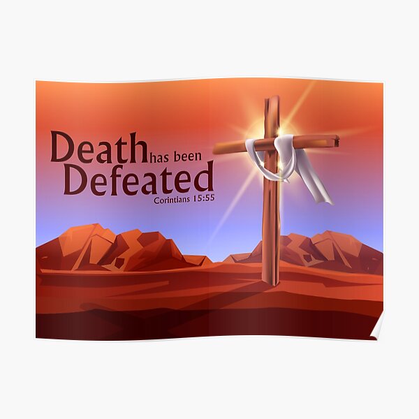 "Easter Sunday (death has been defeated) with cross and sunrise" Poster ...