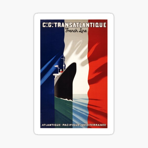 "French Line France Vintage Travel Poster" Sticker for Sale by ...