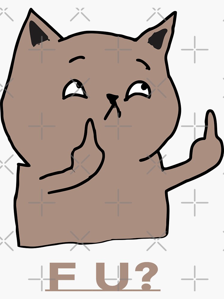 "Sad Rebel Cat Gift " Sticker by funnyguy | Redbubble