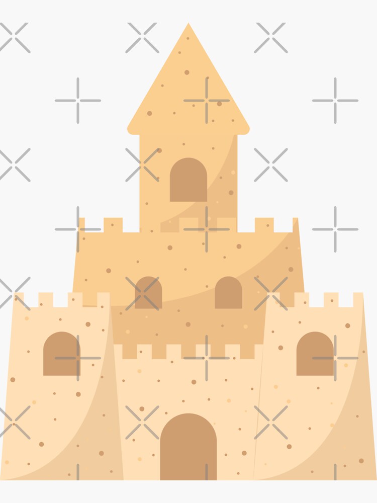 "Sand castle" Sticker for Sale by YuliaLark | Redbubble