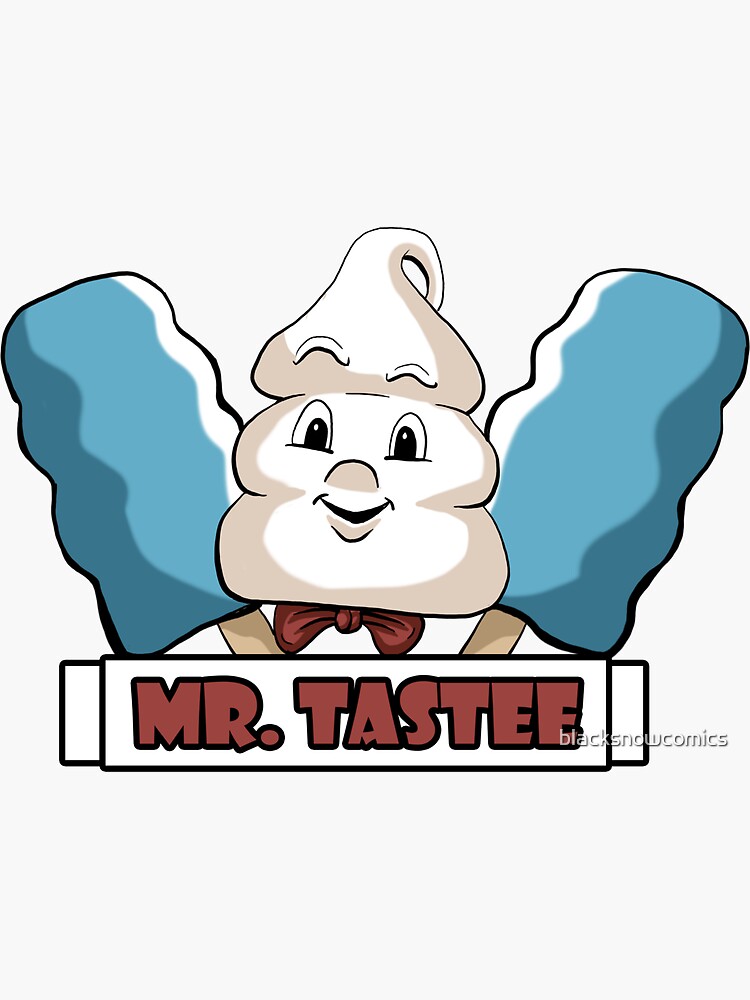 "Mr. Tastee with Blue Tornadoes" Sticker for Sale by blacksnowcomics ...