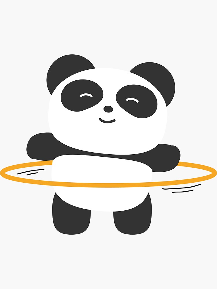 "Hula Hoop panda panda bear" Sticker for Sale by Mrkram | Redbubble