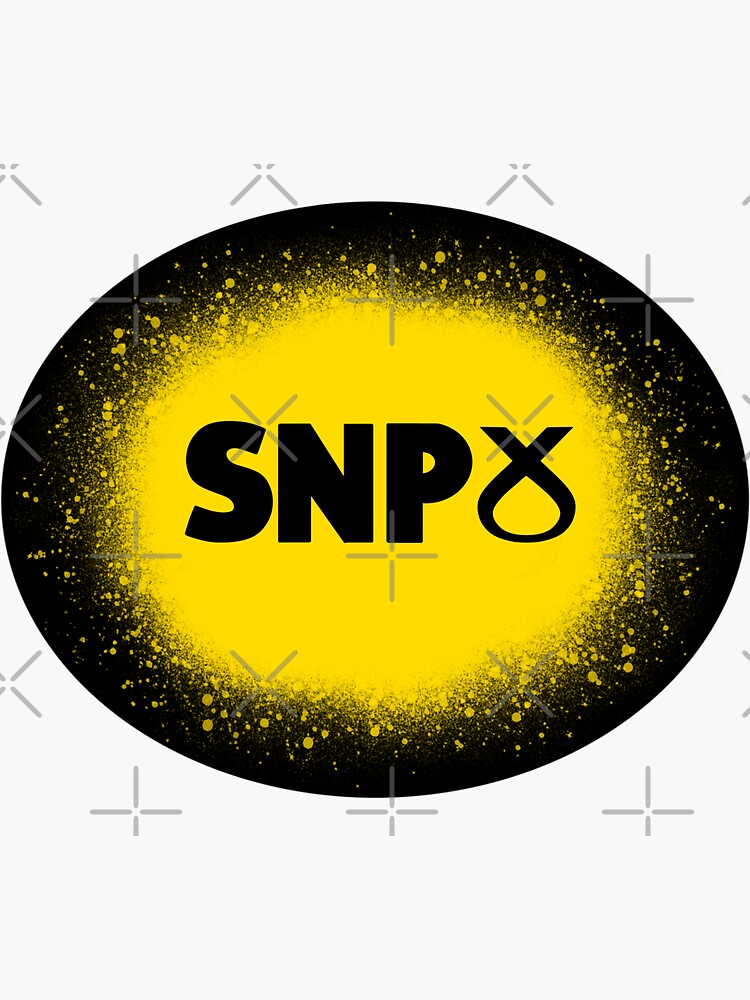 "SNP mini splat with black background " Sticker by Melville-Magic ...