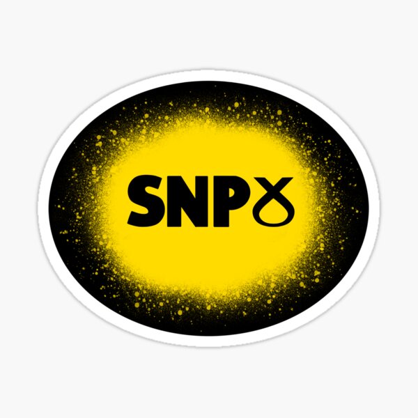 "SNP mini splat with black background " Sticker by Melville-Magic ...