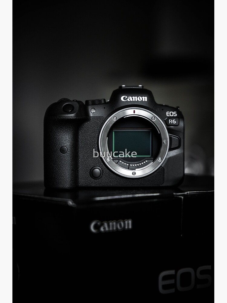 Black canon dslr camera on black surface Premium Matte Vertical Poster ...