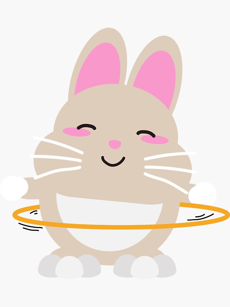 "Hula Hoop Bunny Bunny Bunny" Sticker for Sale by Mrkram | Redbubble
